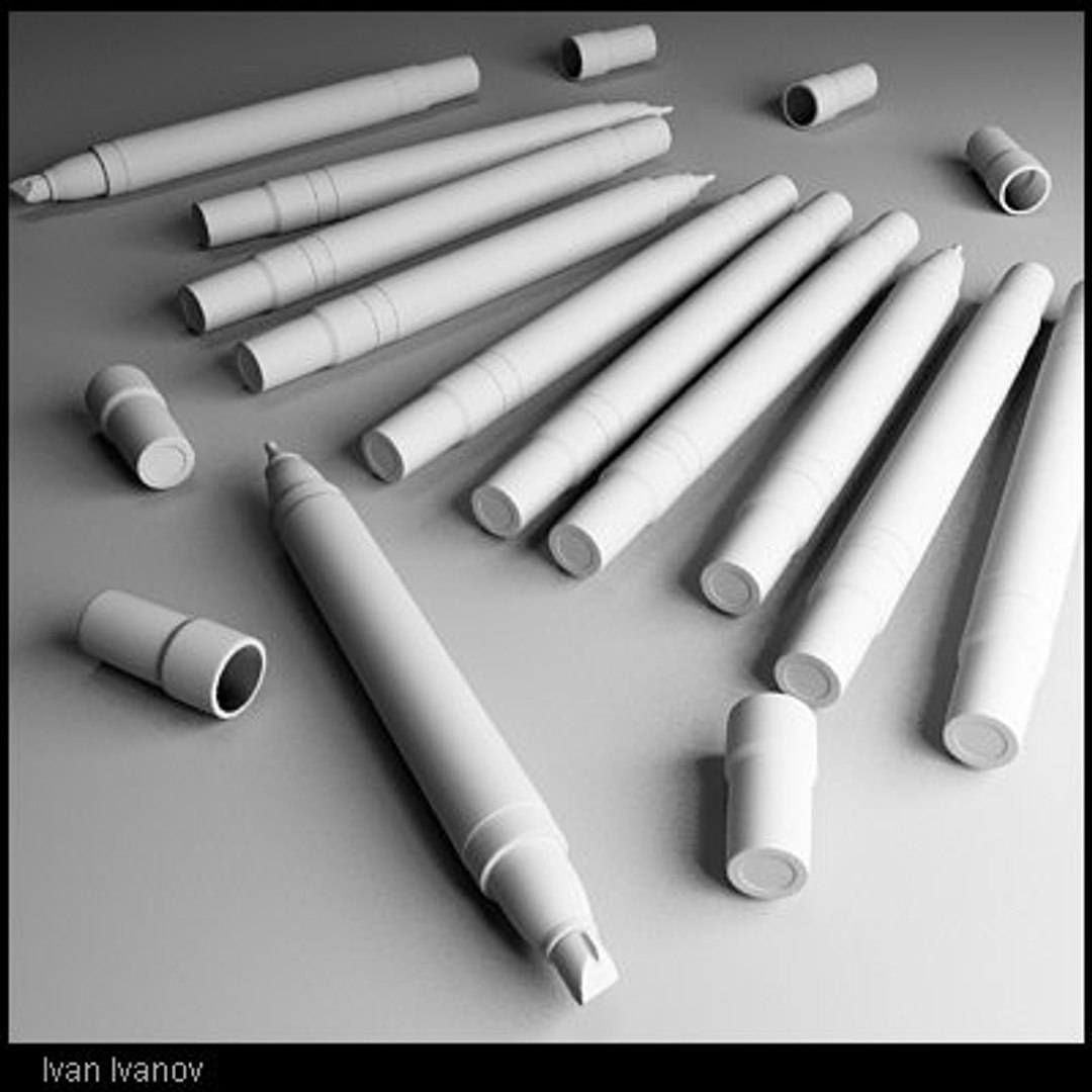 Prismacolor Cool Grey Markers 3d Model