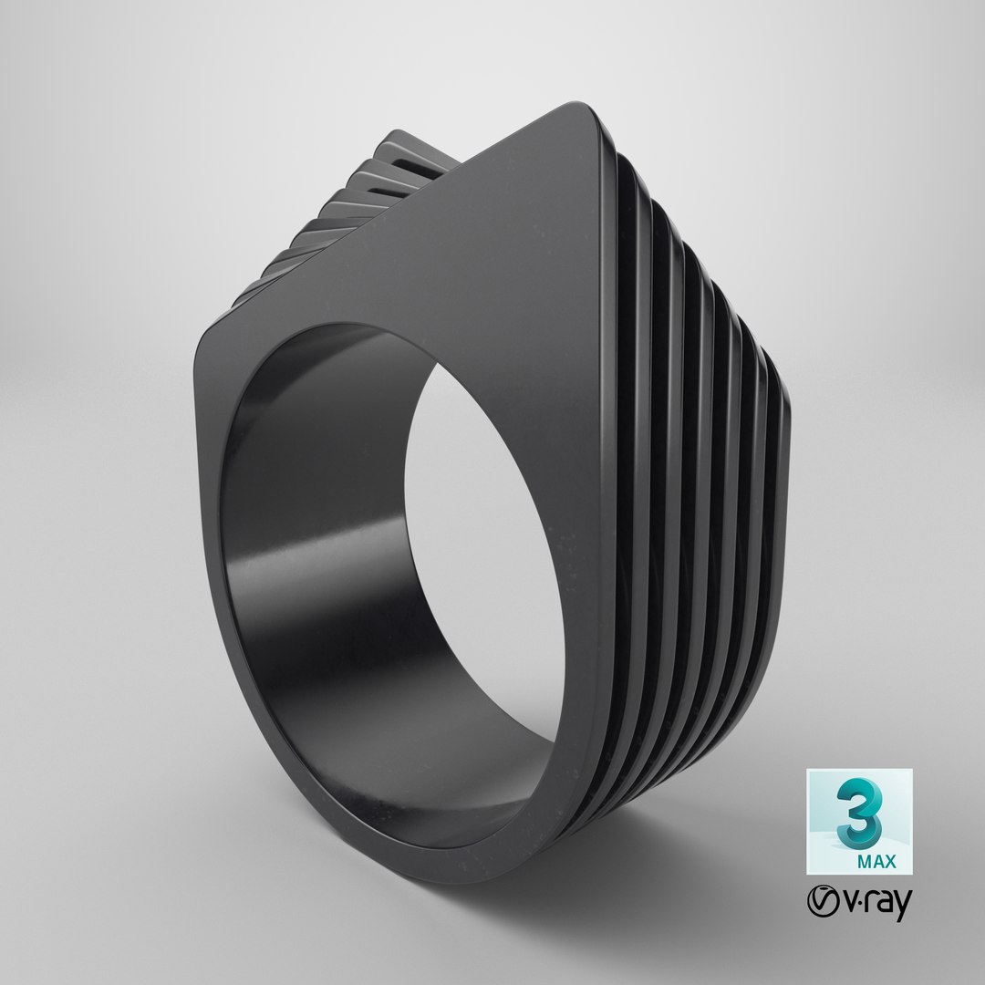 Sculptural Minimalist Design Ring Black 3D Model - TurboSquid 2466243