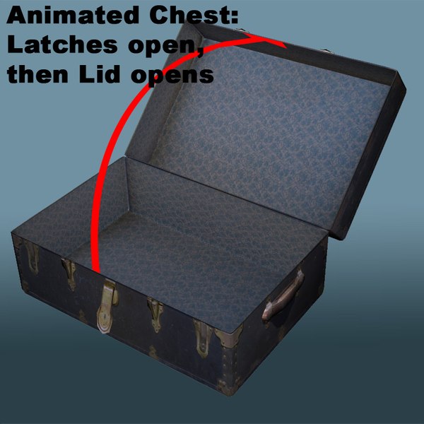 chest opening animation 3d model