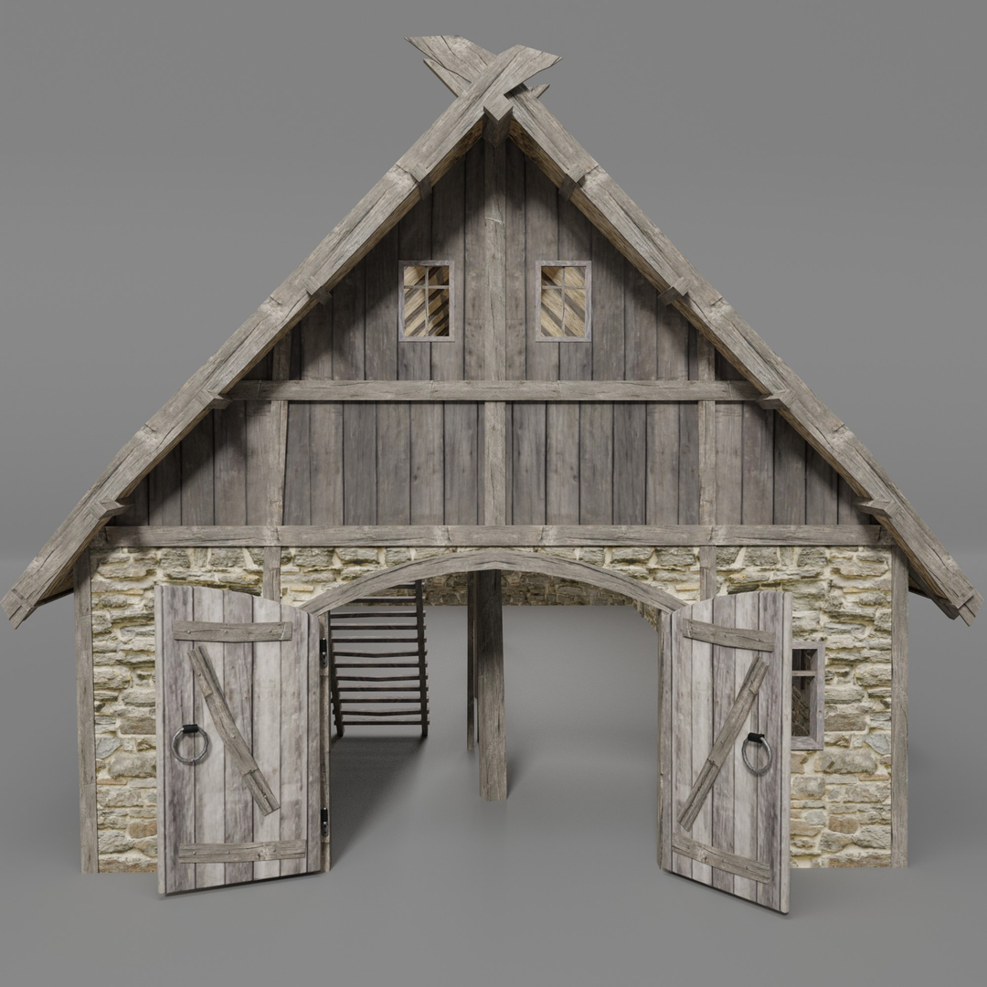 Medieval barn 3D model - TurboSquid 1662593