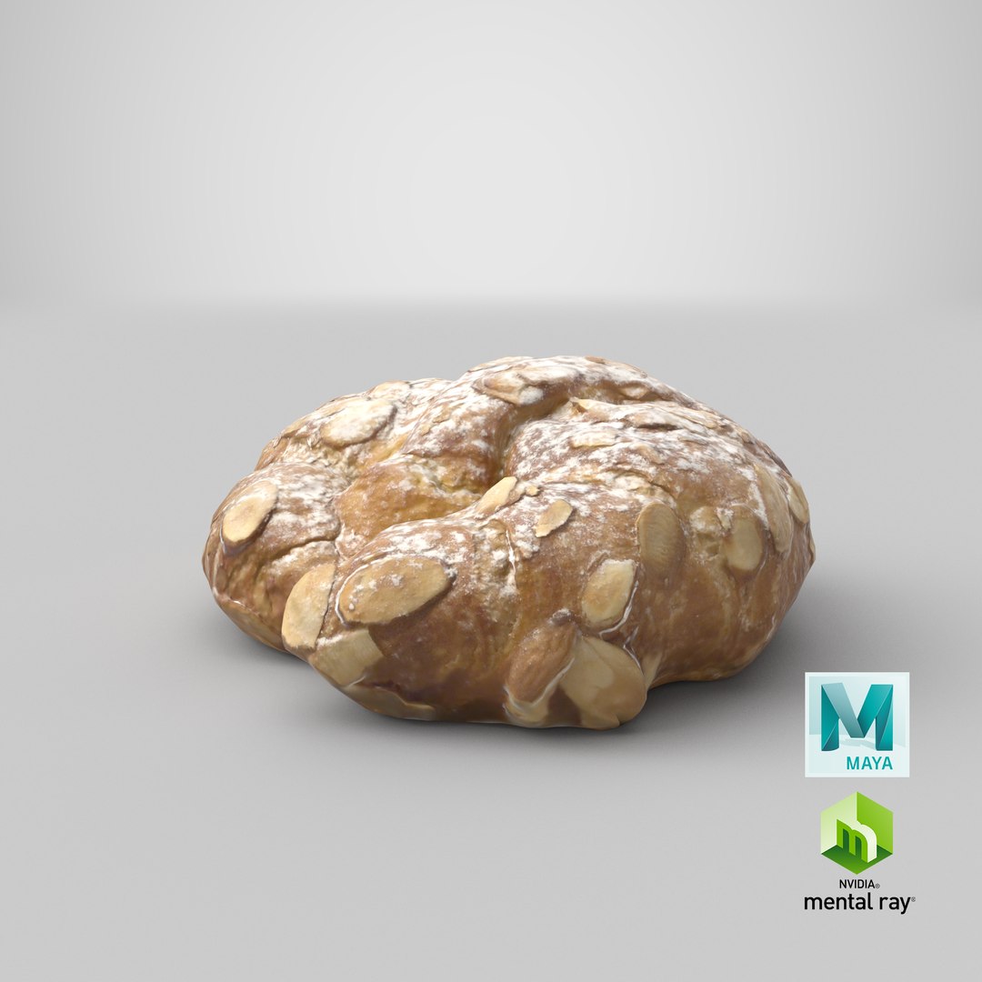 Almond Croissant Round Model - TurboSquid 1720002