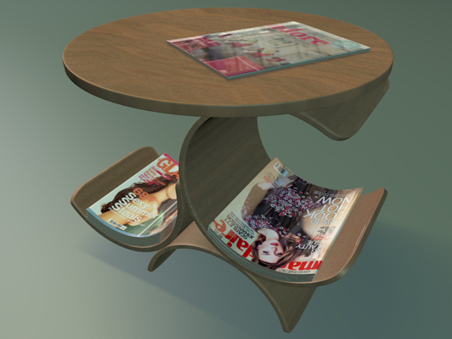 3d Wooden Magazine Table