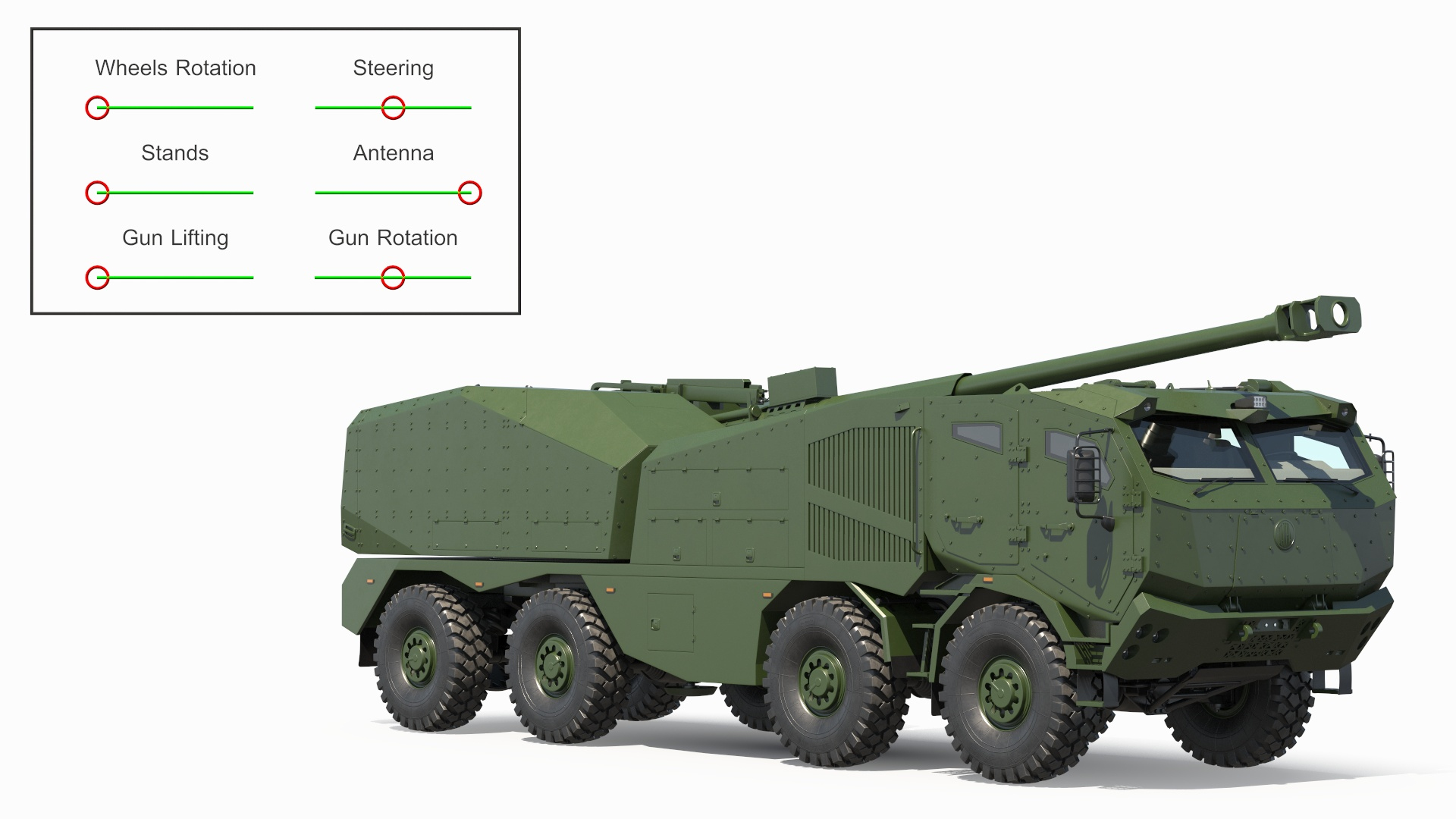 3D Military Howitzer Morana Green Rigged Model - TurboSquid 2300144