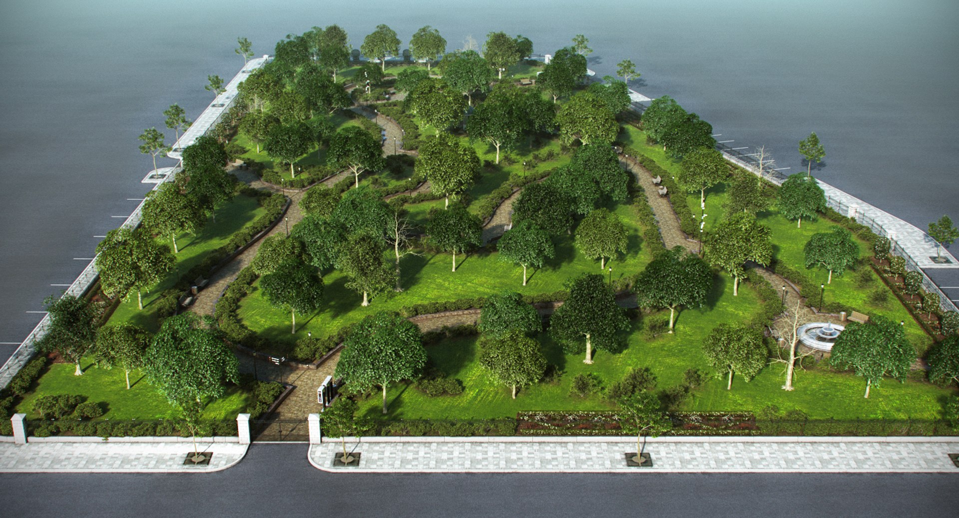3D Model Park Trees Vegetation - TurboSquid 1223690
