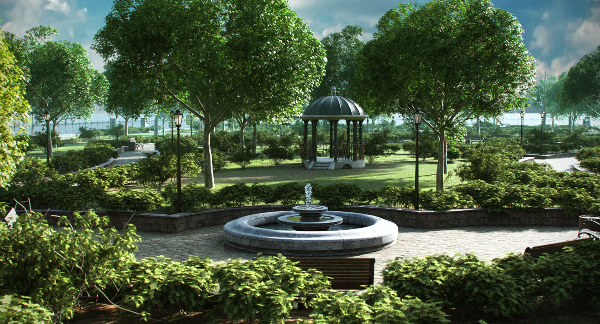 3D Model Park Trees Vegetation - TurboSquid 1223690
