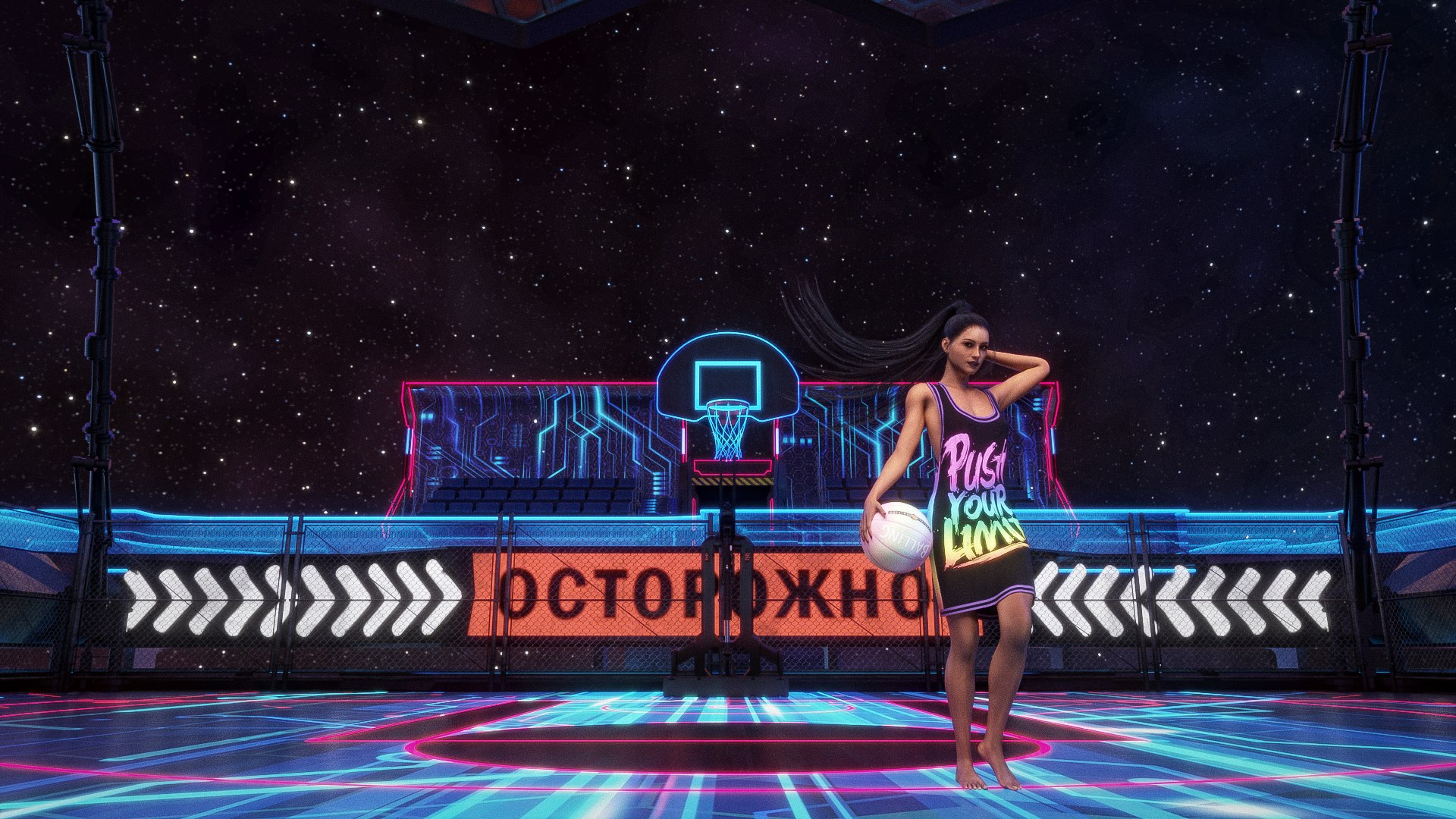 Futuristic Scifi Space Basketball Court 3D - TurboSquid 1759442