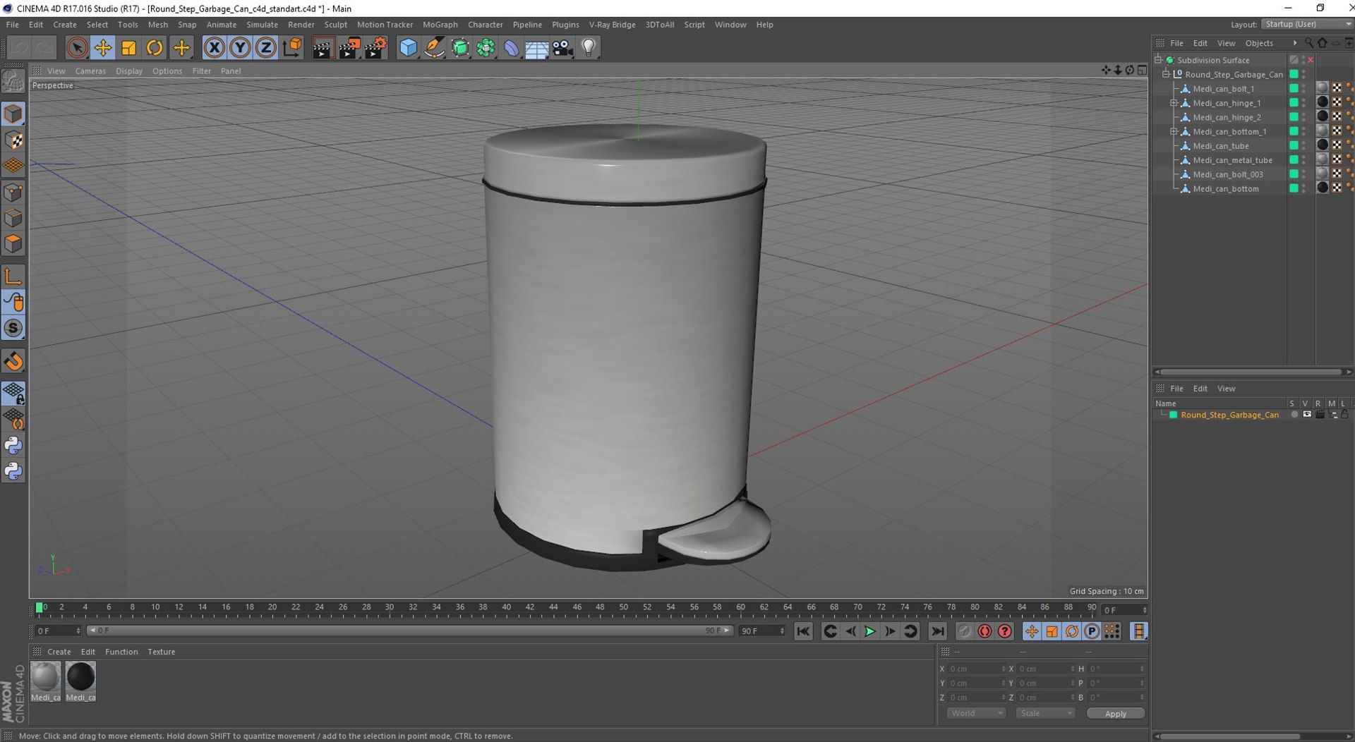 3D Round Step Garbage Can - TurboSquid 2162021
