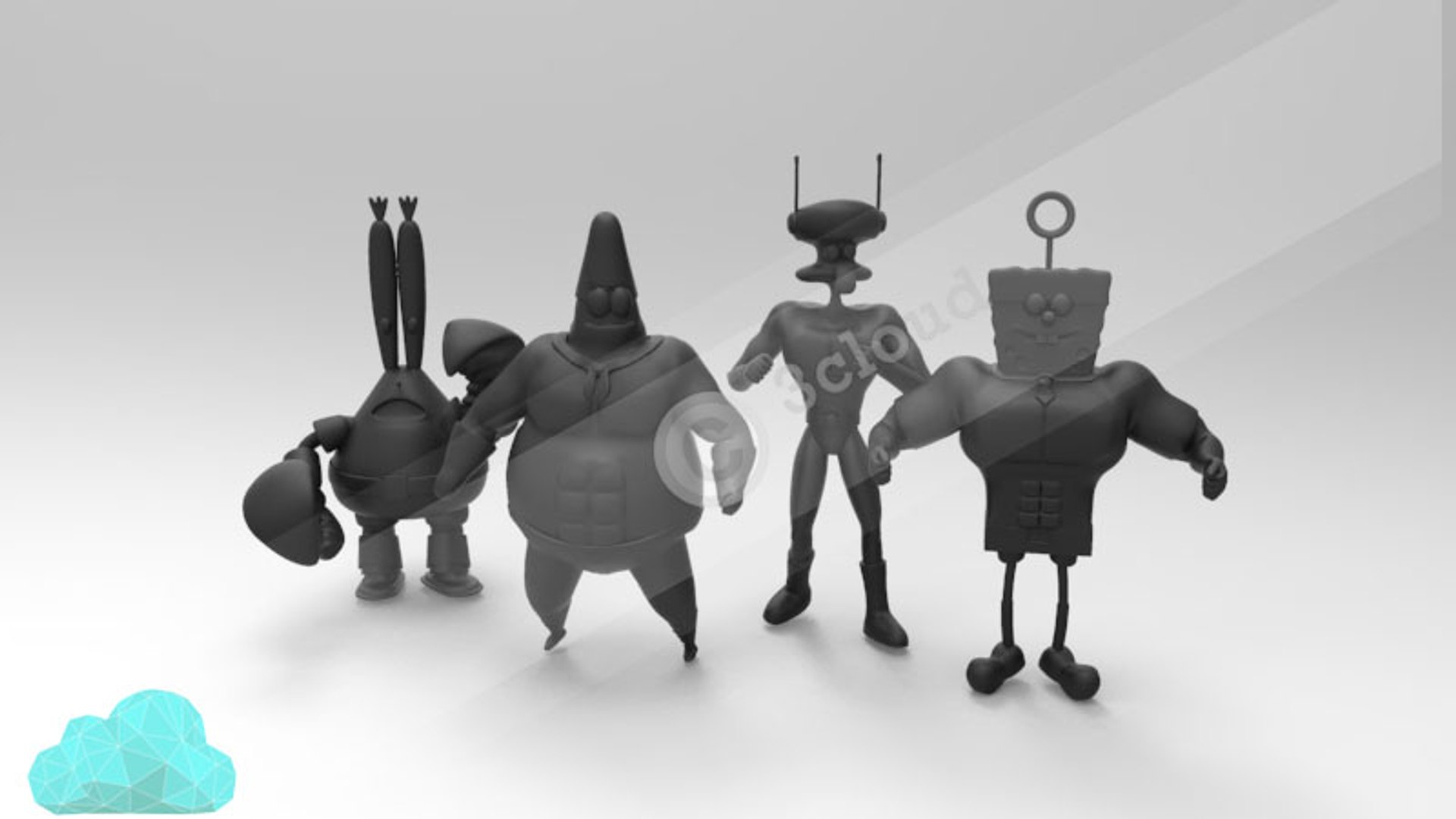 3d Squidward Tentacles Characters Ready