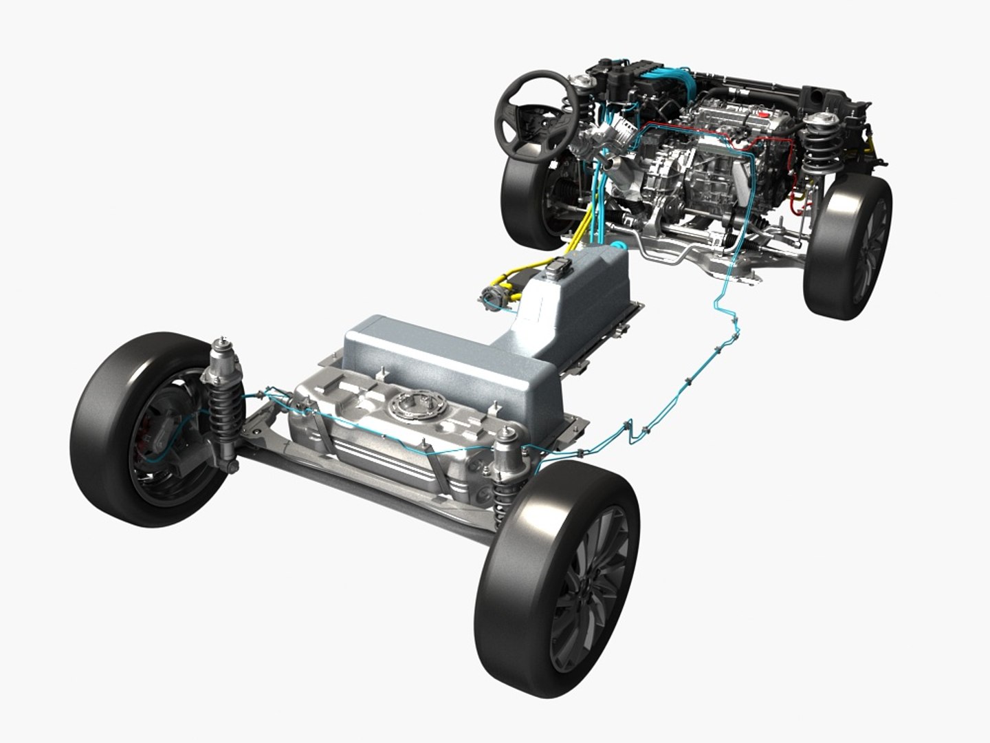 Hybrid Electric Car Chassis 3D Model - TurboSquid 1649349