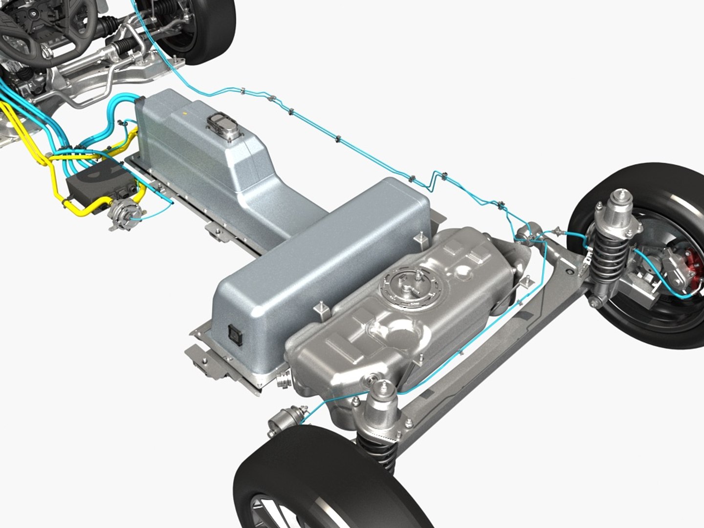 Hybrid Electric Car Chassis 3D Model - TurboSquid 1649349