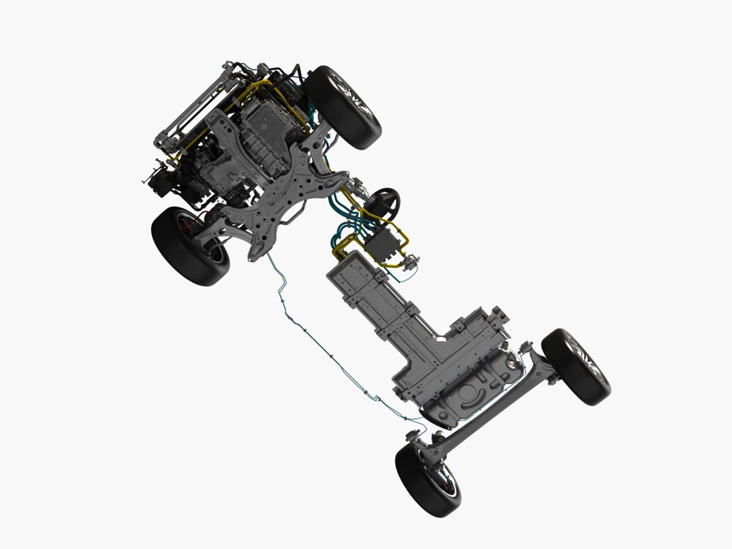 Hybrid Electric Car Chassis 3D Model - TurboSquid 1649349