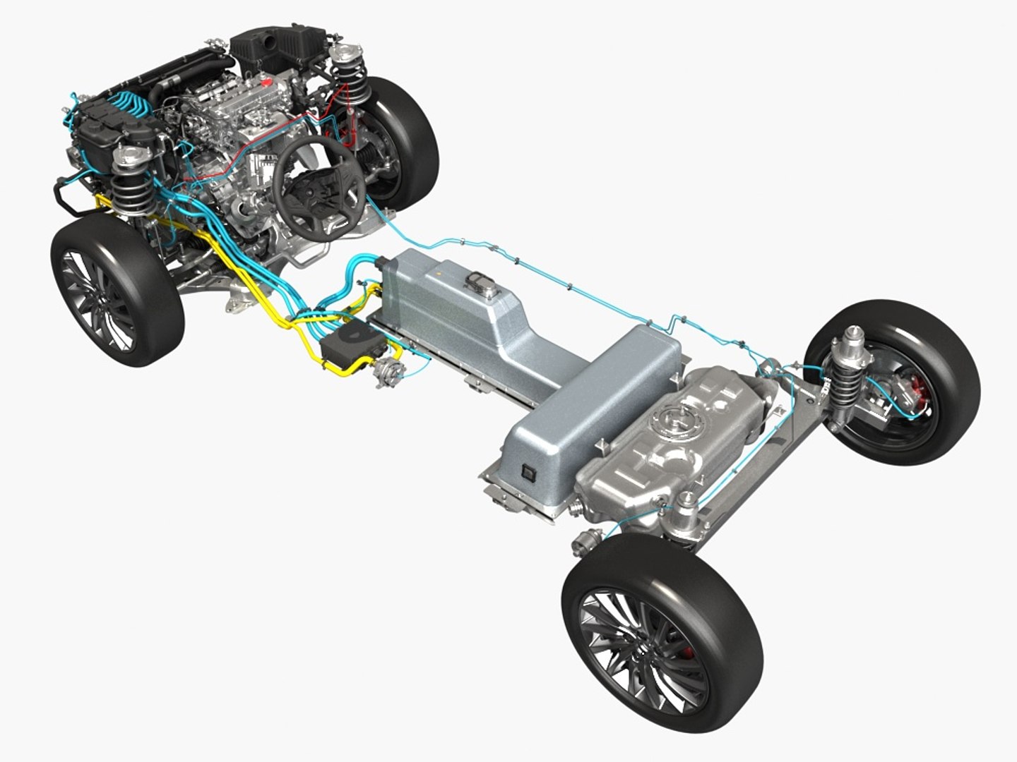 Hybrid Electric Car Chassis 3D Model - TurboSquid 1649349