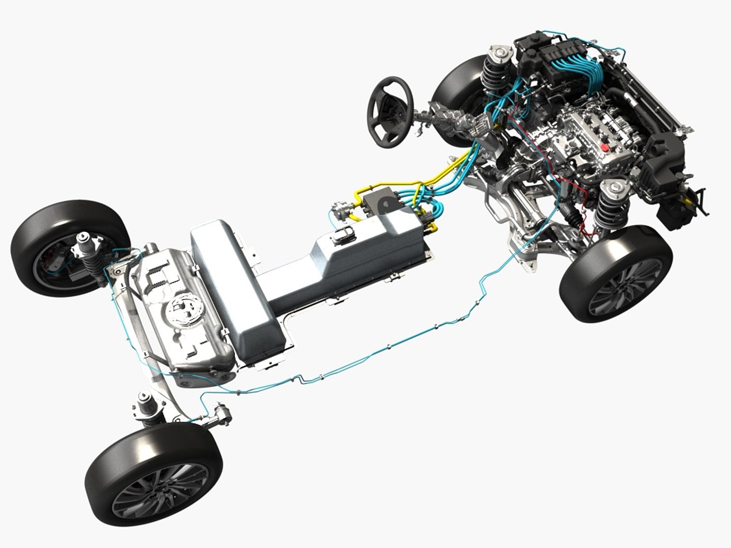 Hybrid Electric Car Chassis 3D Model - TurboSquid 1649349