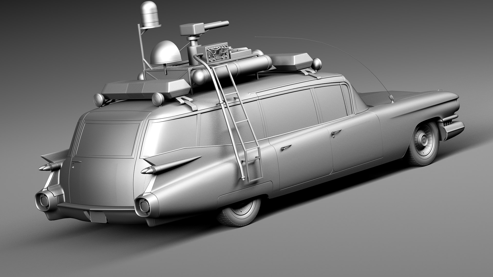3D Ecto-1 Ghostbusters Car Model - TurboSquid 1361197