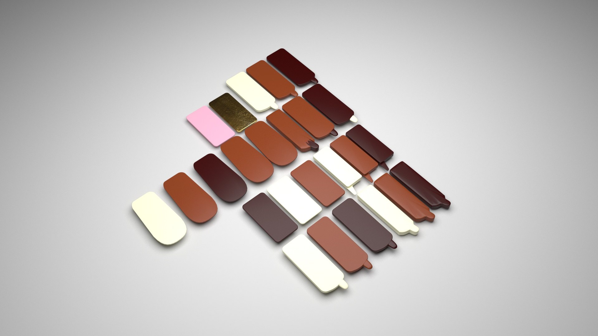 Chocolate Cell Phones Set 3D model - TurboSquid 1821637