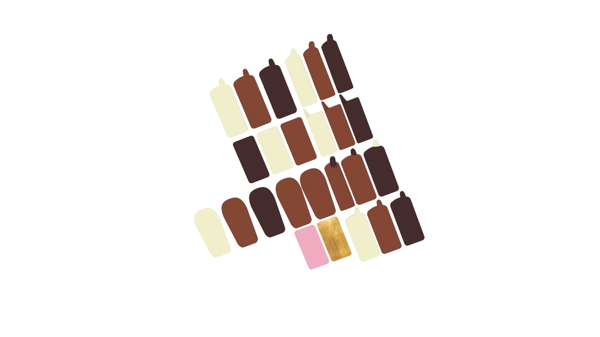 Chocolate Cell Phones Set 3D model - TurboSquid 1821637