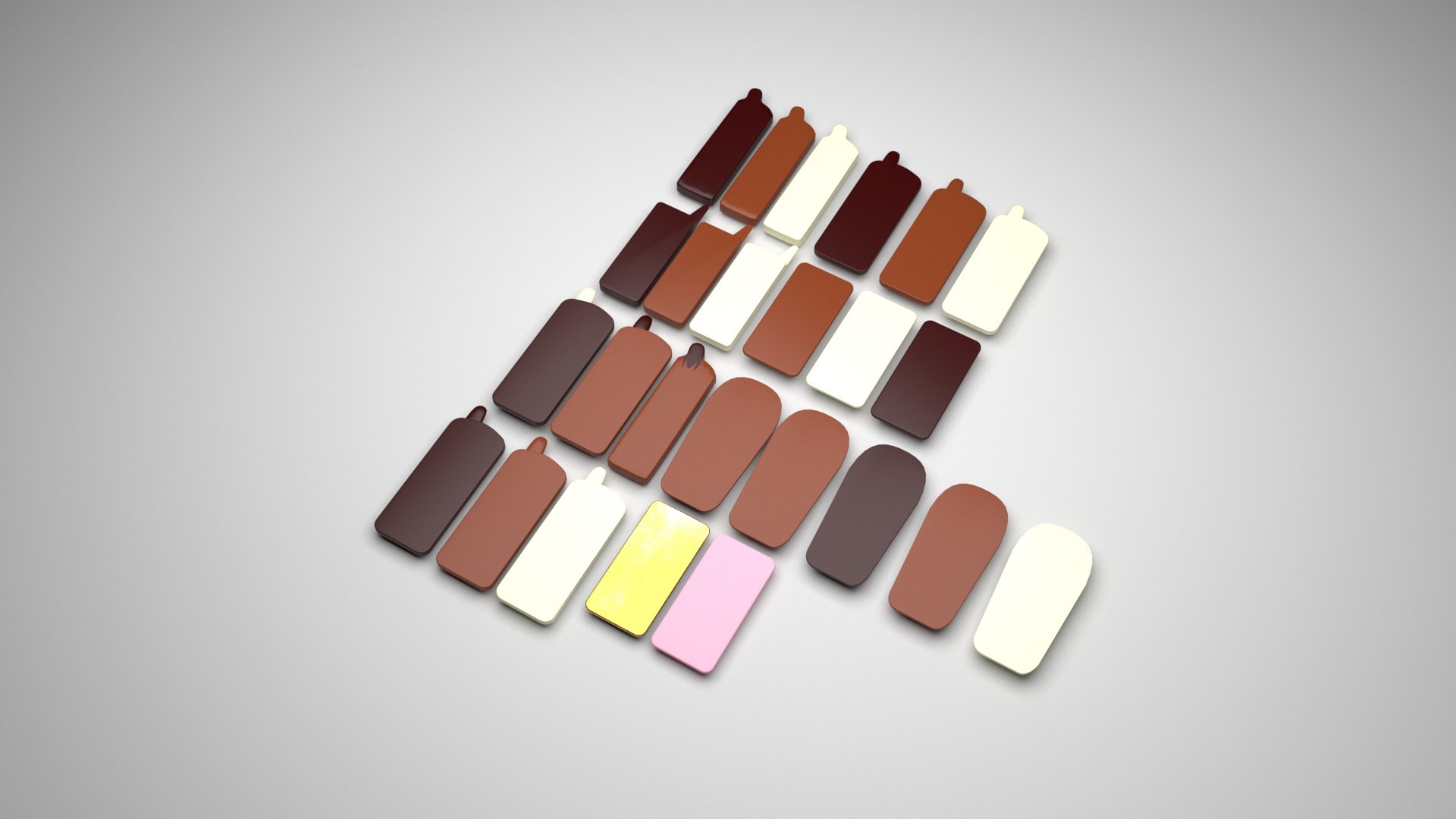 Chocolate Cell Phones Set 3D model - TurboSquid 1821637
