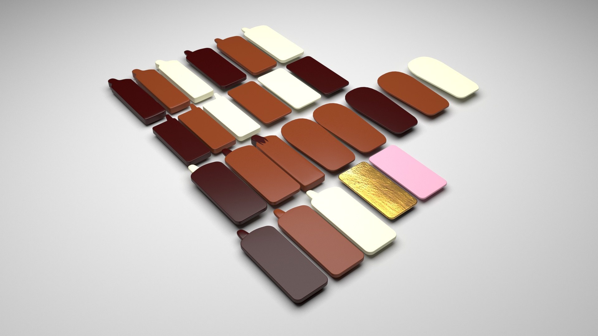 Chocolate Cell Phones Set 3D model - TurboSquid 1821637