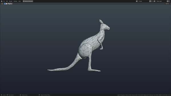 modelo 3d Canguro Low Poly Rigged con textura realista - TurboSquid 1876135
