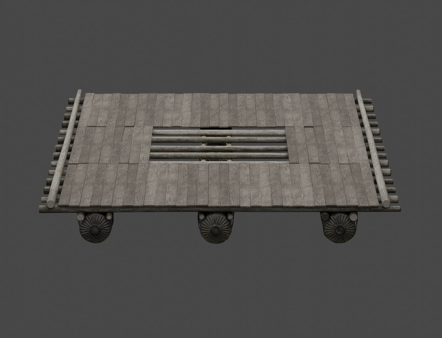 Traditional Wooden Aquaculture Raft And Fishing Raft 3D Model ...