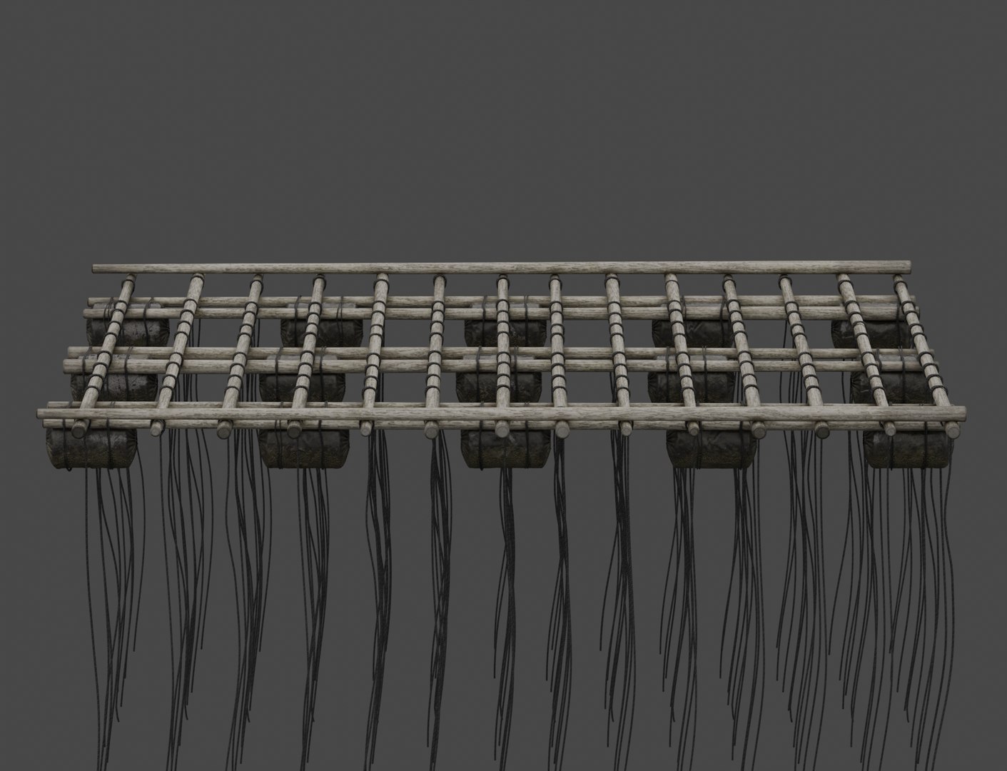 Traditional Wooden Aquaculture Raft And Fishing Raft 3D Model ...