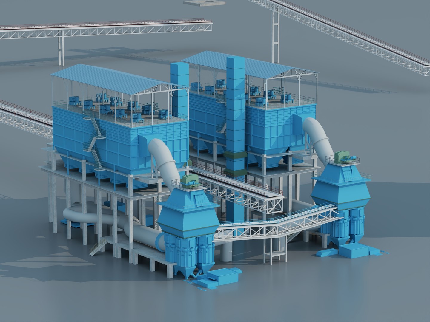 3D Max-Default ScanlineCement Manufacturing Plant Industrial Facility ...