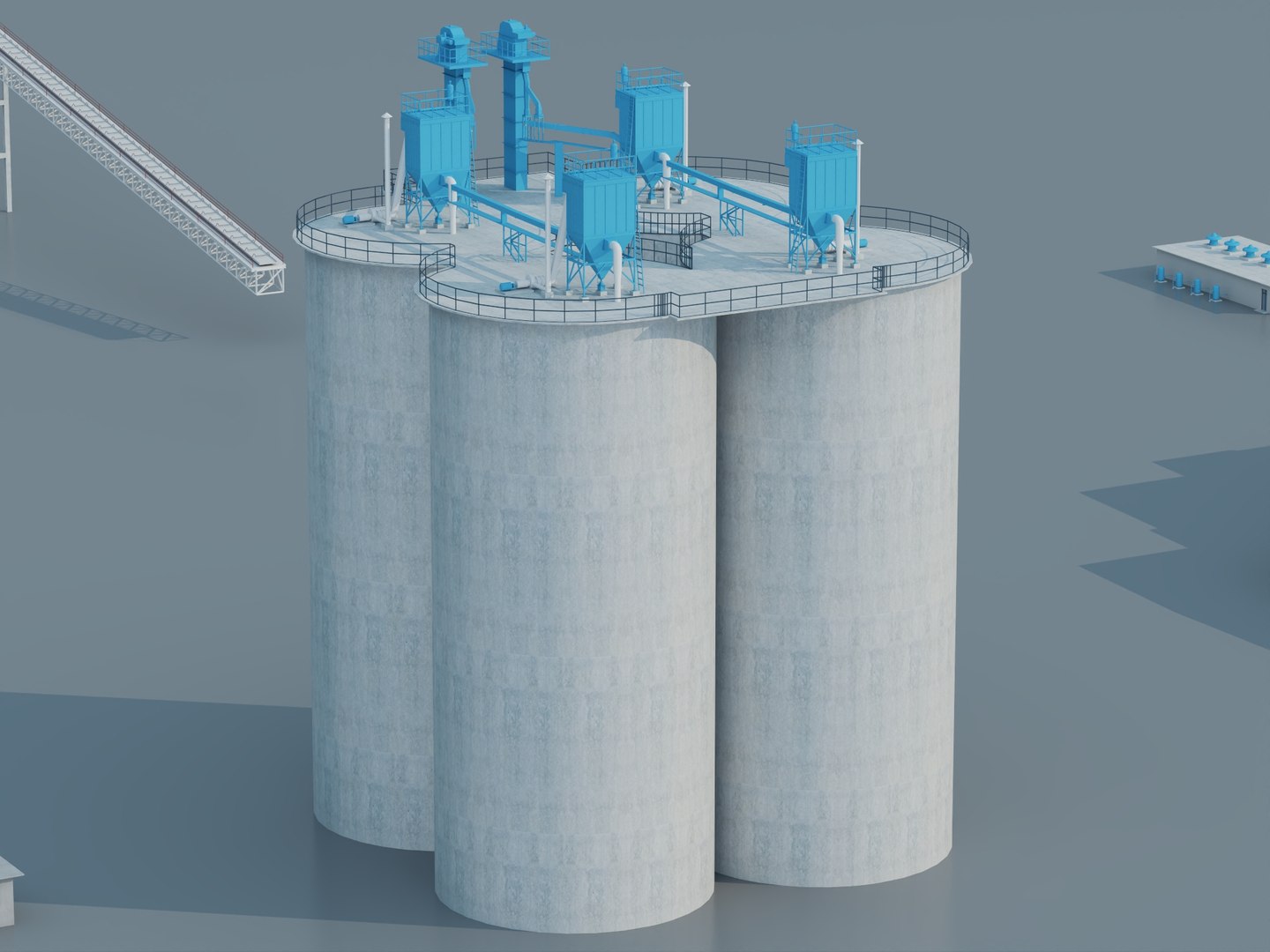 3D Max-Default ScanlineCement Manufacturing Plant Industrial Facility ...