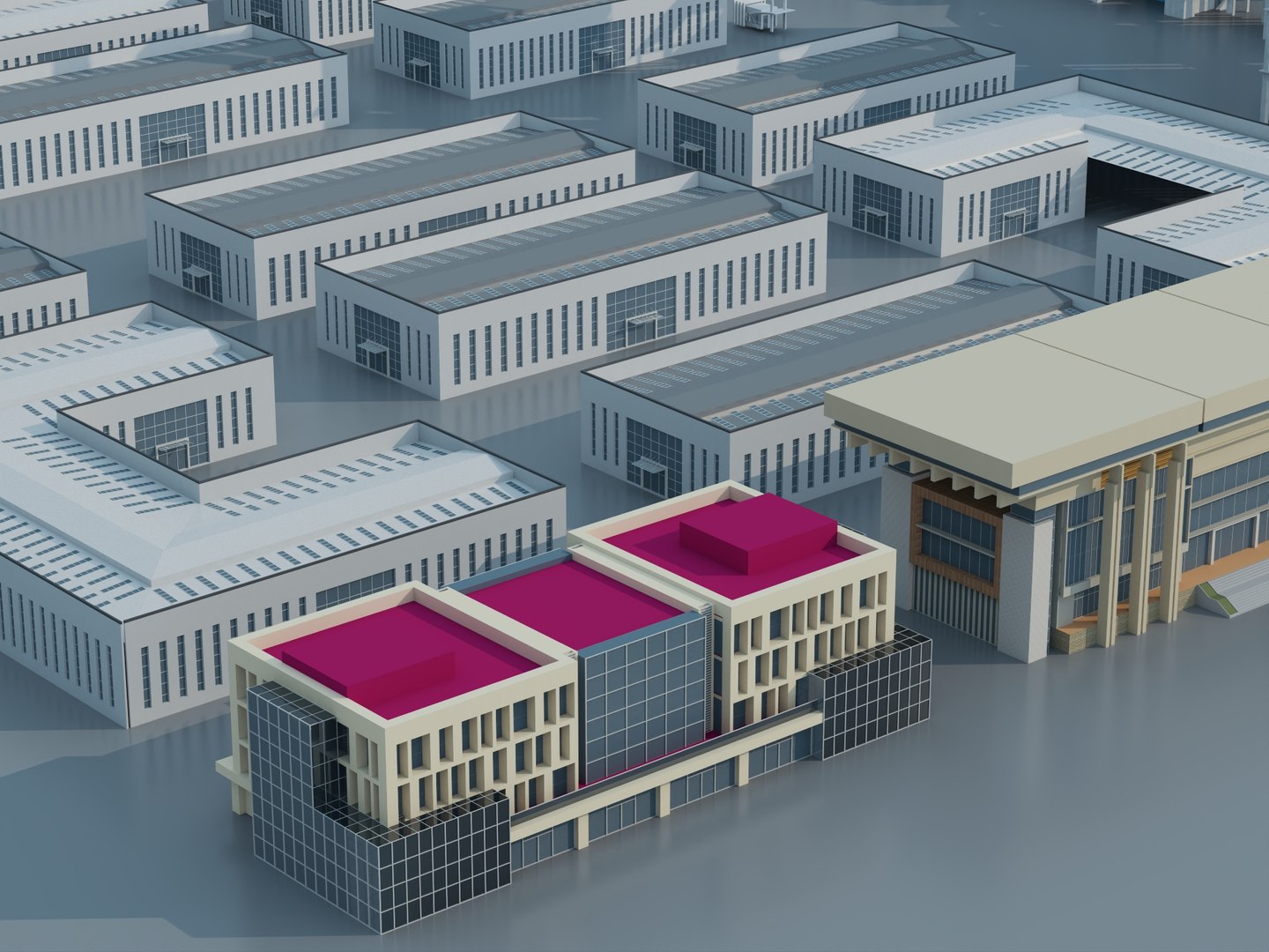 3D Max-Default ScanlineCement Manufacturing Plant Industrial Facility ...