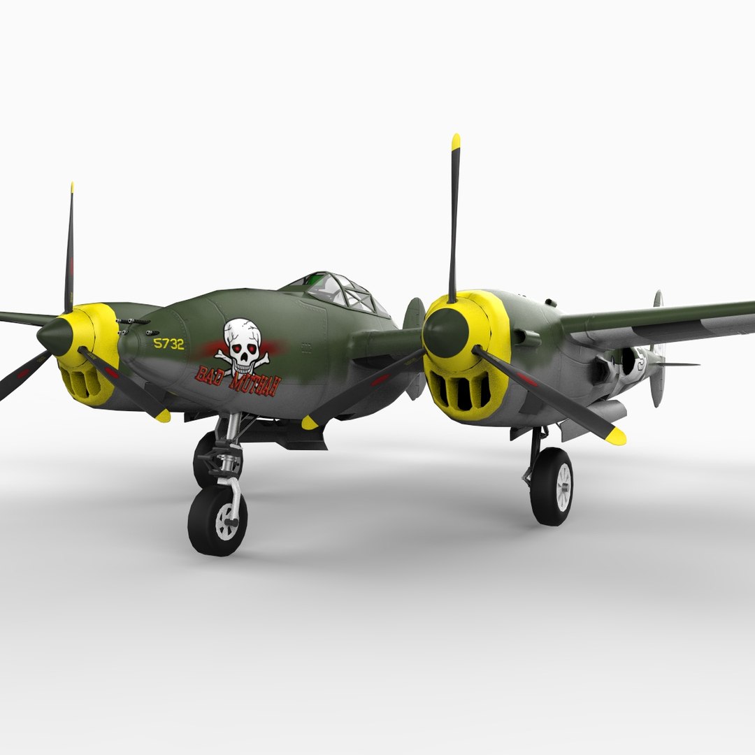 P-38 Lightning Lockheed 3d Model