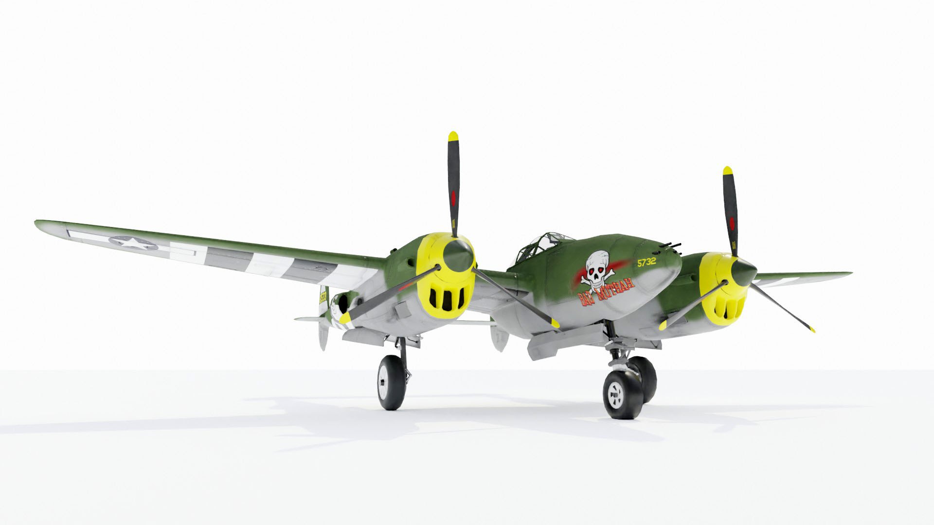 P-38 Lightning Lockheed 3d Model