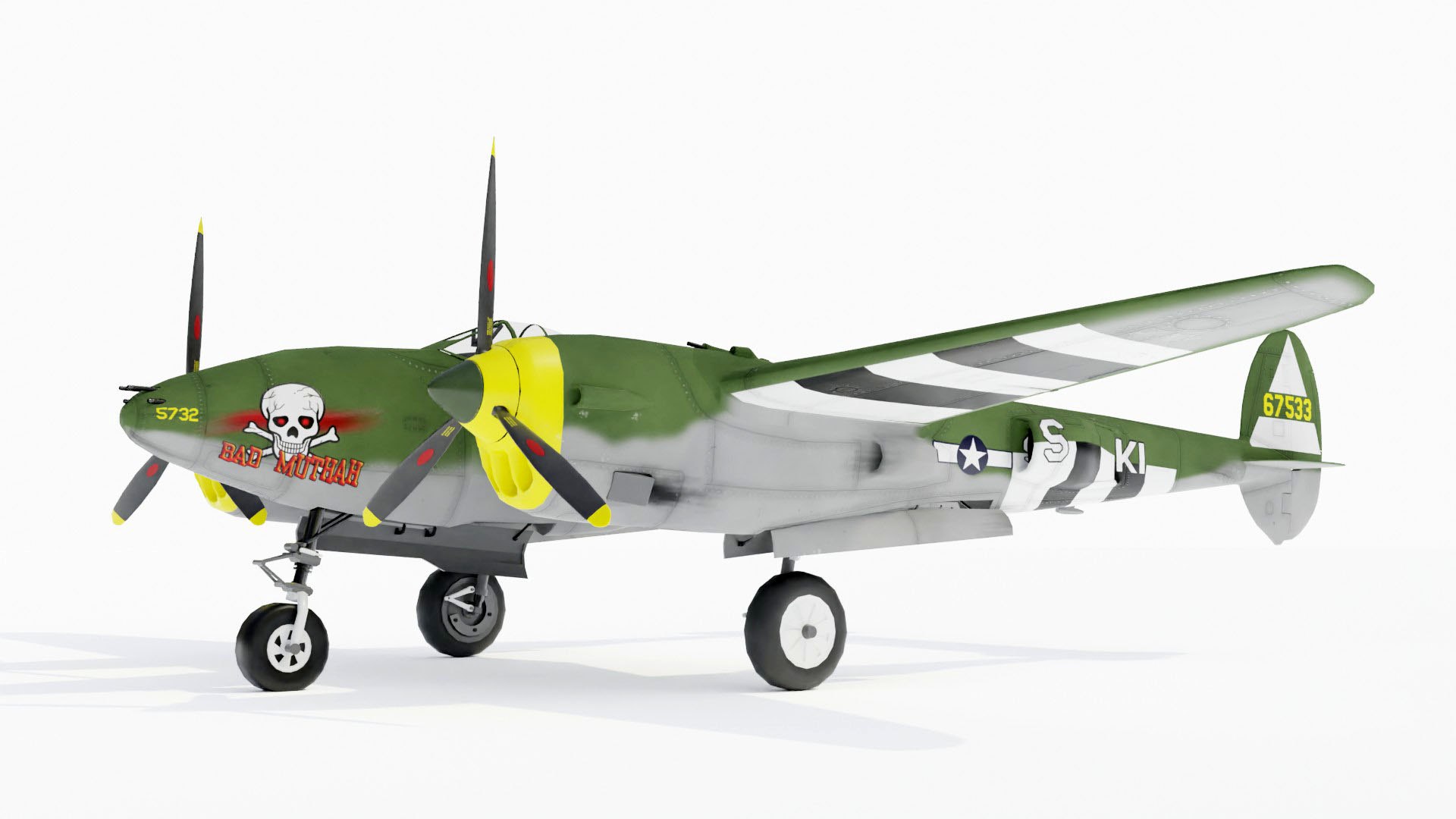 P-38 Lightning Lockheed 3d Model