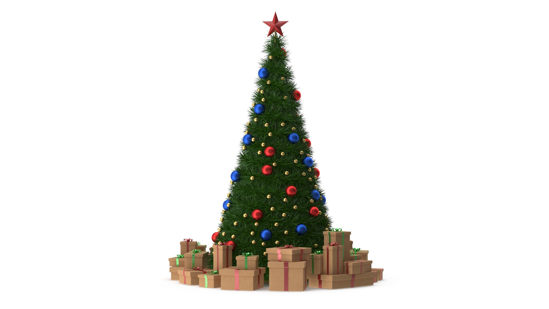 3D Christmas Tree with Gift Boxes - TurboSquid 1814105