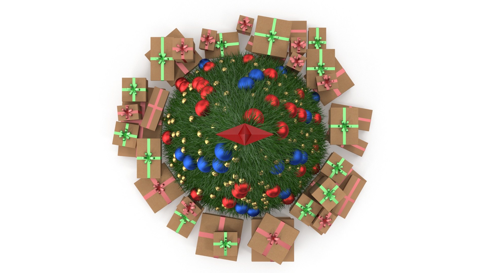 3D Christmas Tree with Gift Boxes - TurboSquid 1814105