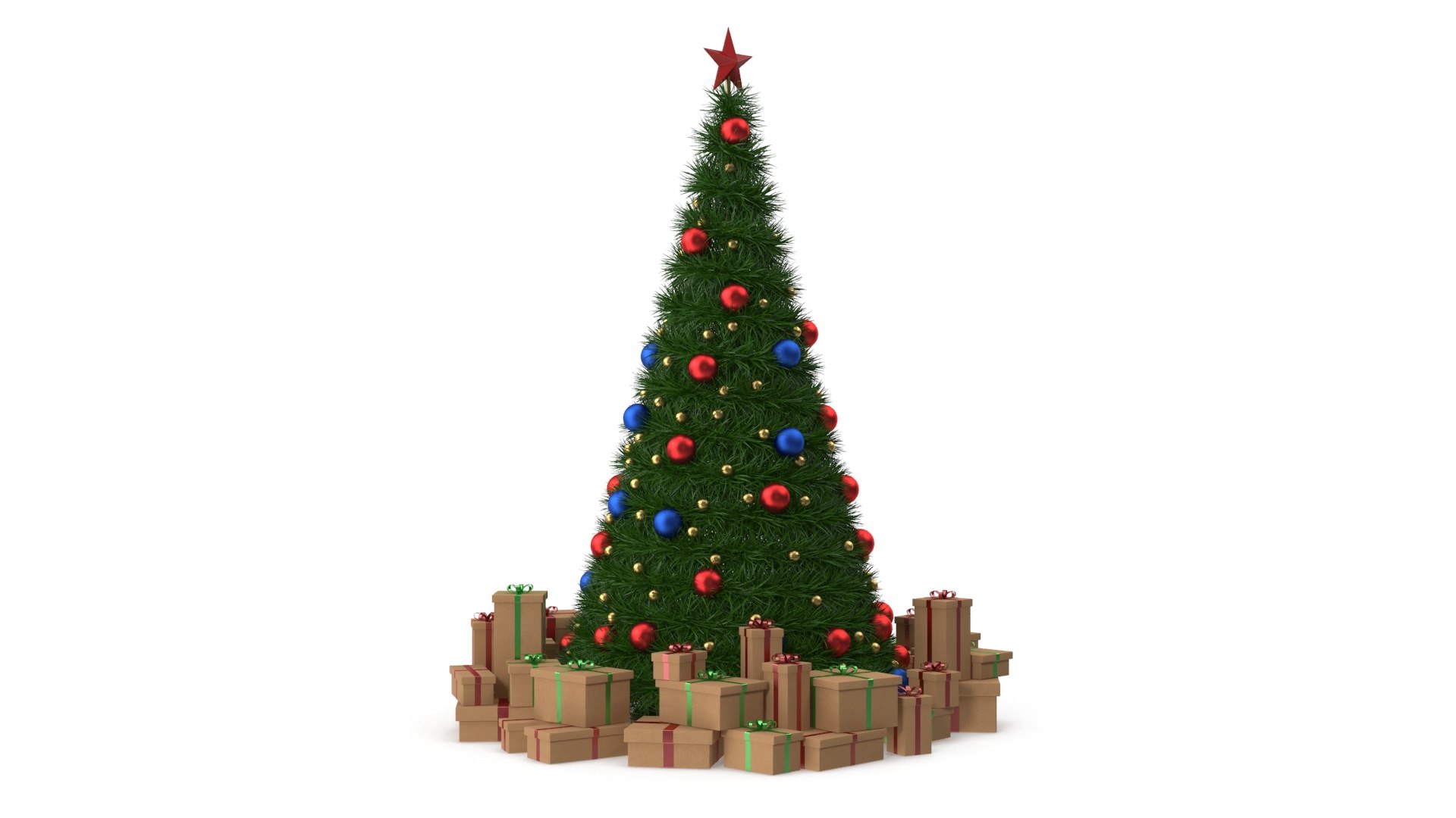 3D Christmas Tree with Gift Boxes - TurboSquid 1814105