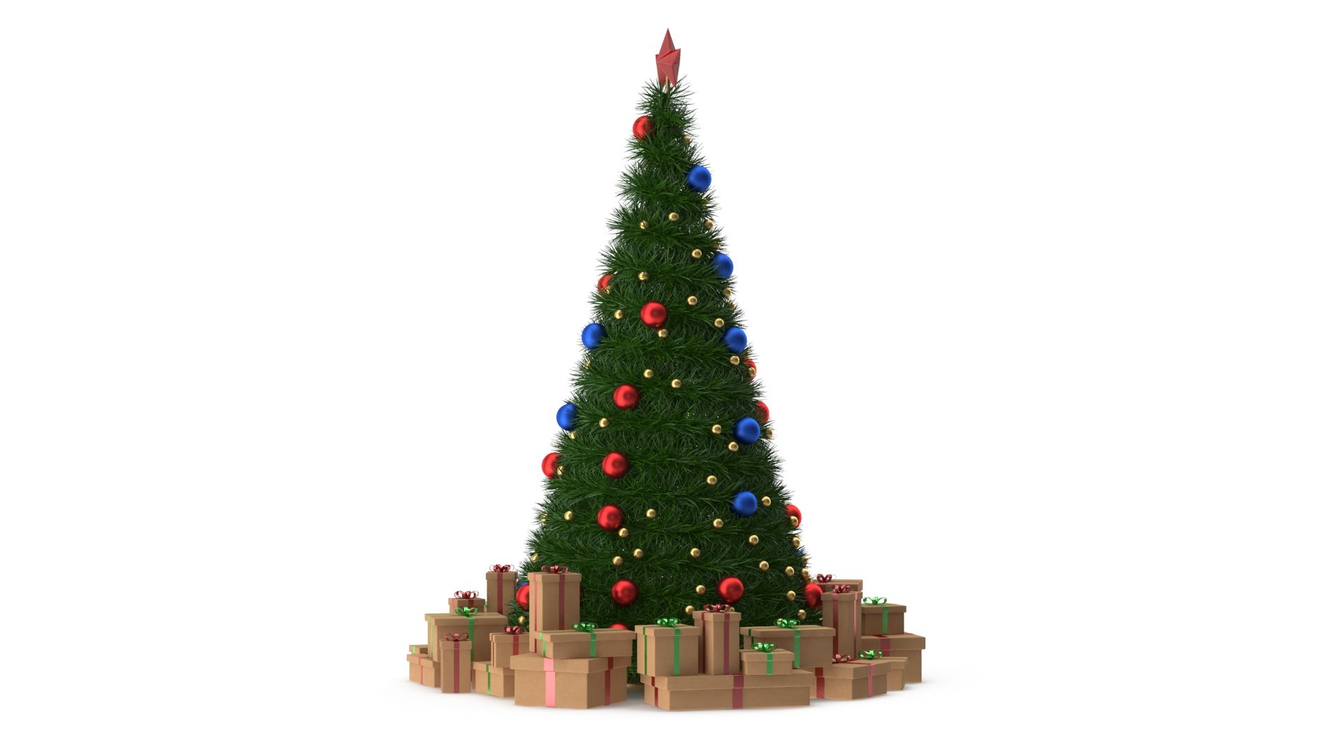 3D Christmas Tree with Gift Boxes - TurboSquid 1814105