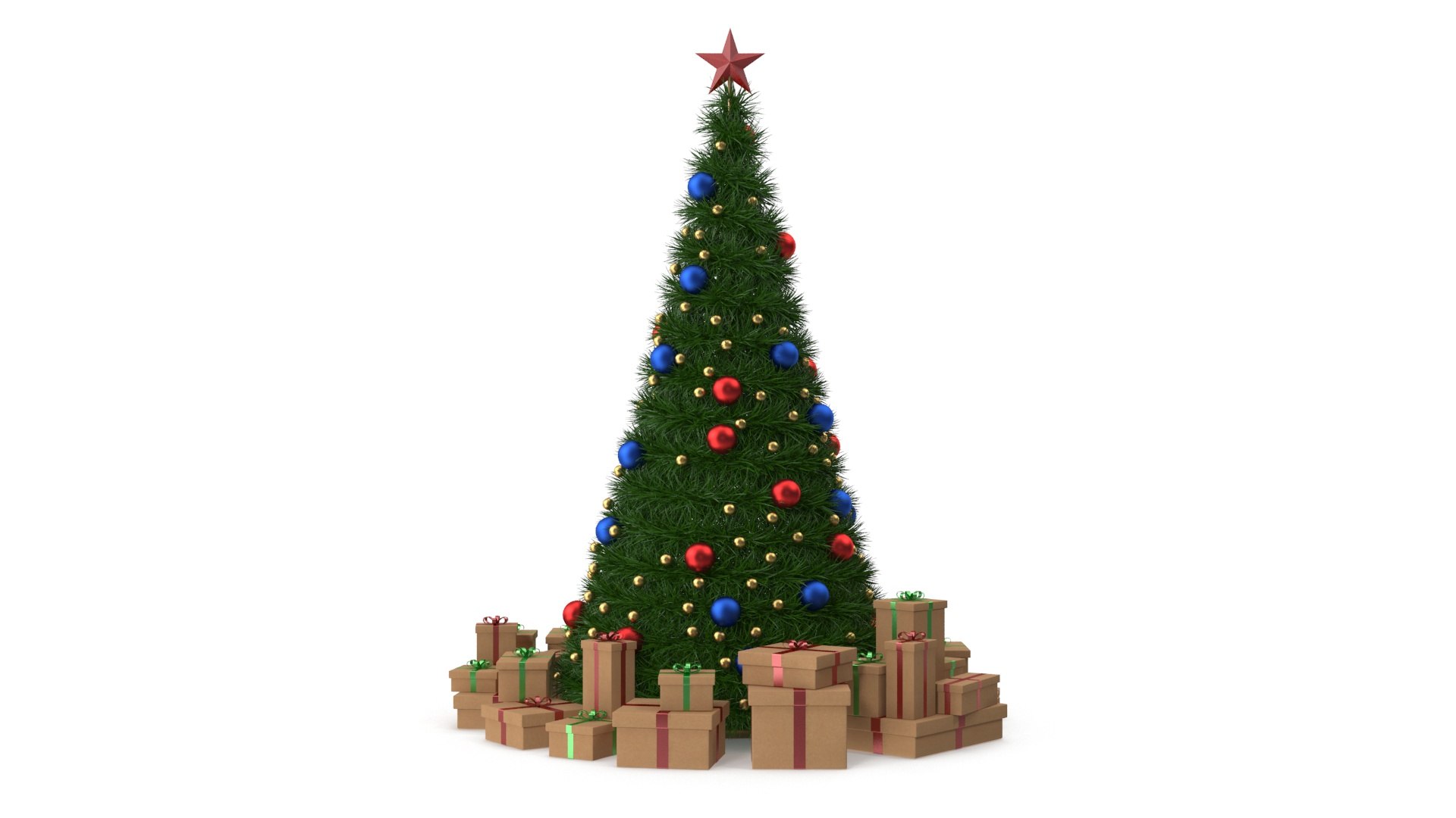 3D Christmas Tree with Gift Boxes - TurboSquid 1814105