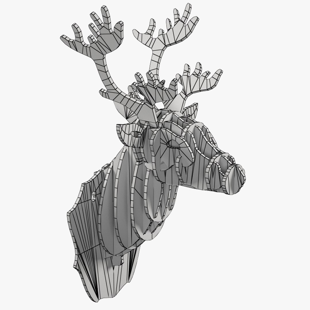 3ds Cardboard Stag Head