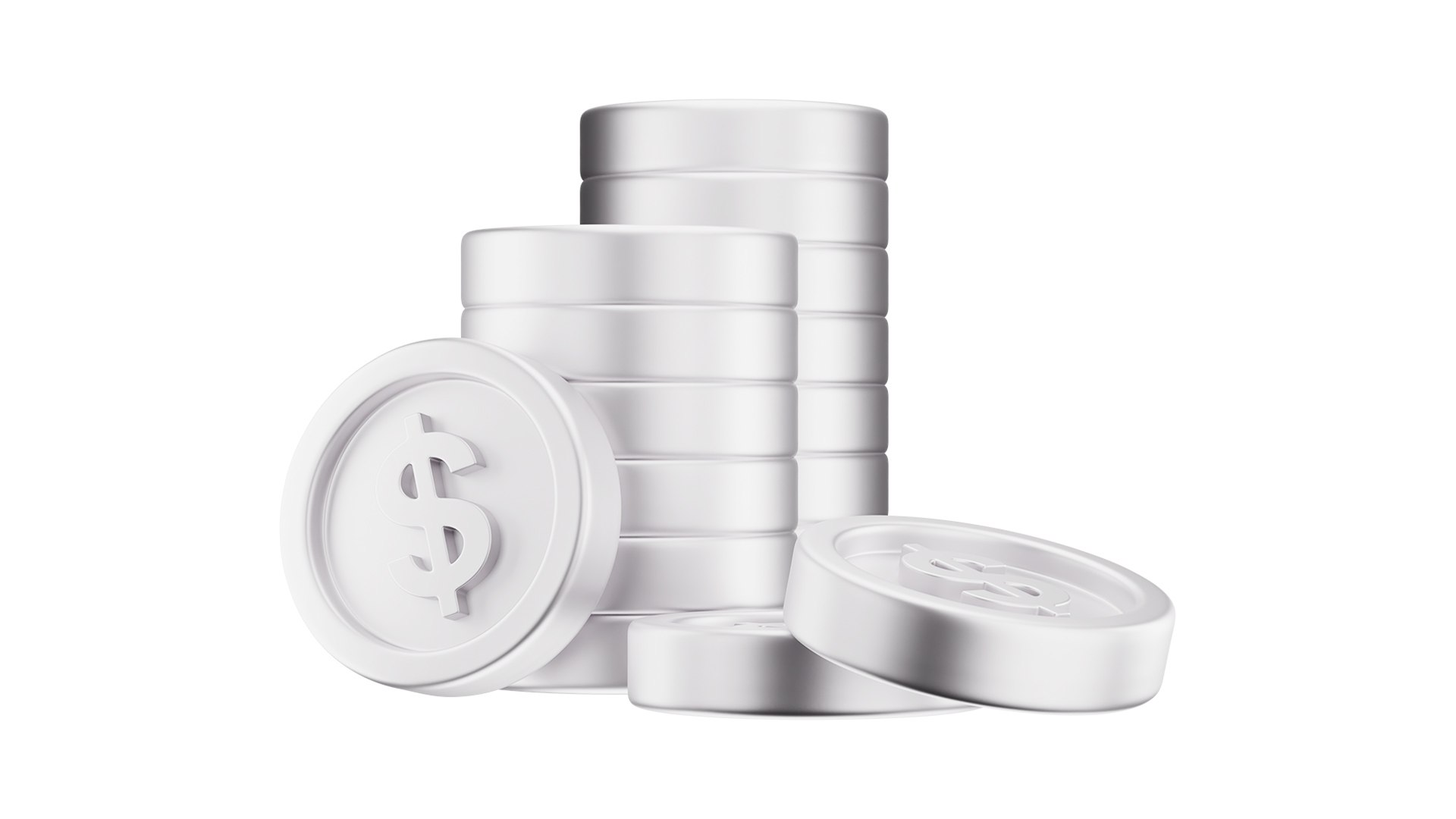 3D Coin Dollar Double Stack Side Icon - TurboSquid 2502599