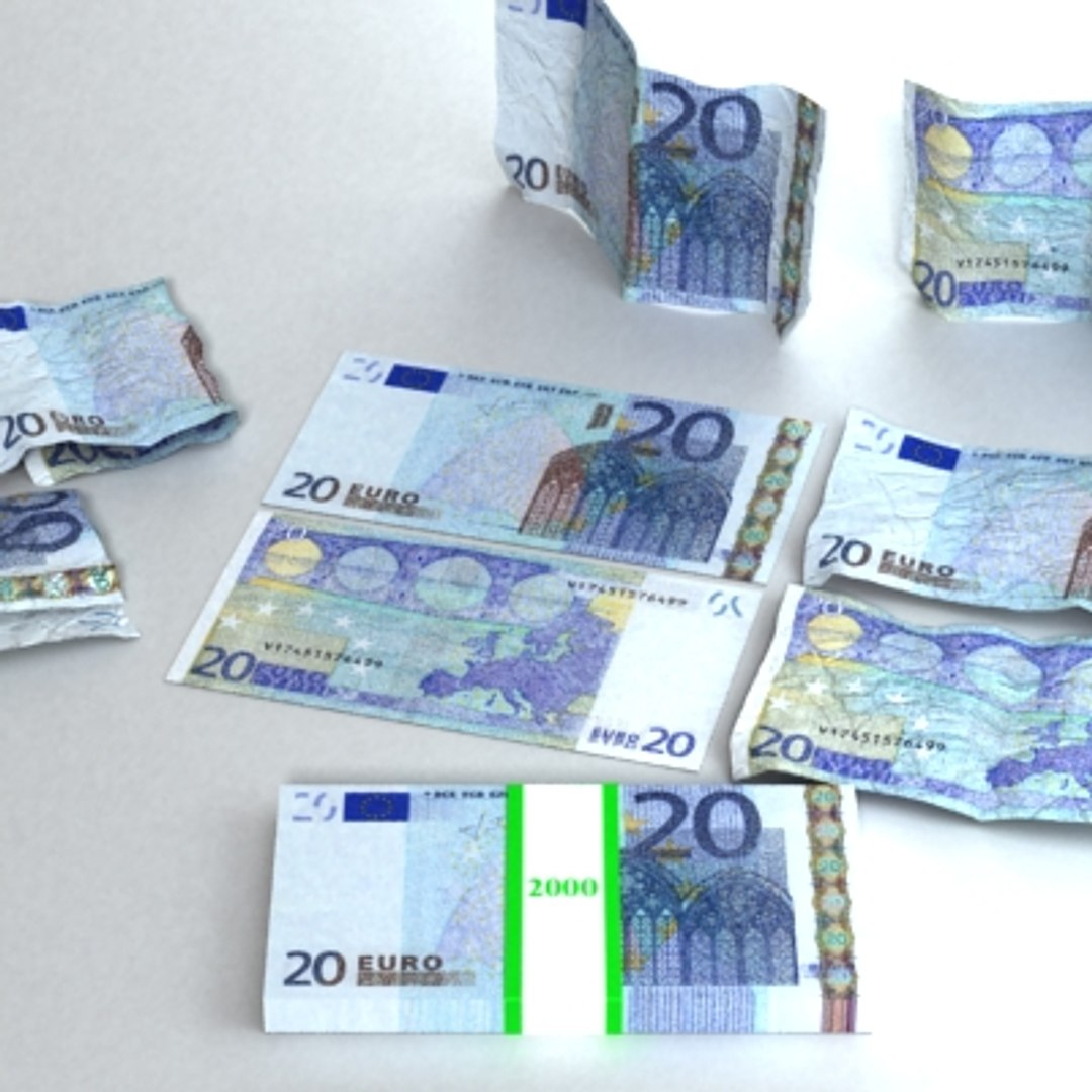20 Euros Banknote - 3d 3ds