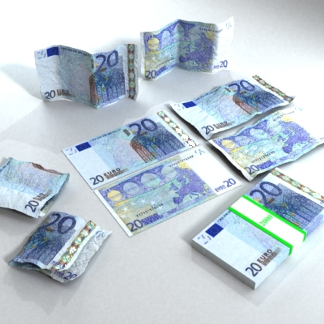20 Euros Banknote - 3d 3ds