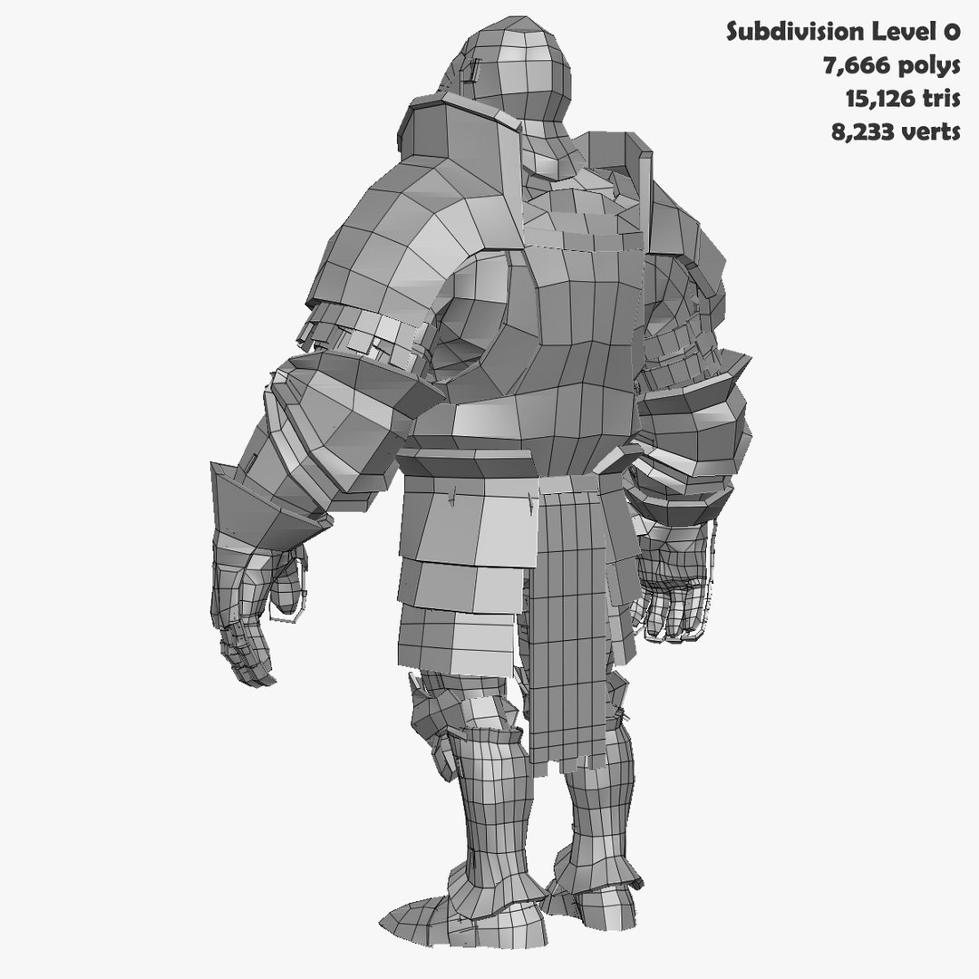 3d model of base mesh knight series