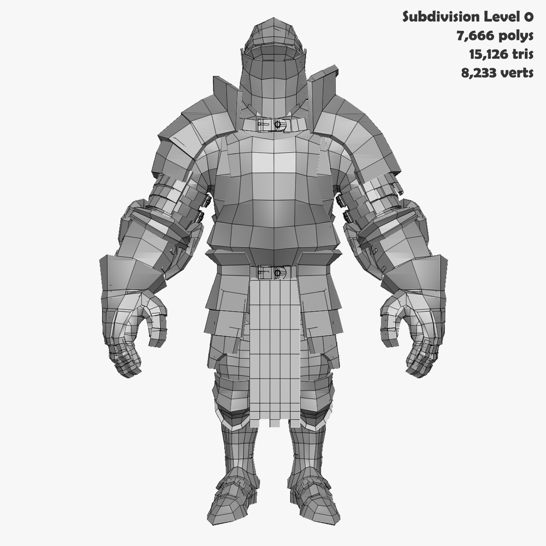 3d model of base mesh knight series