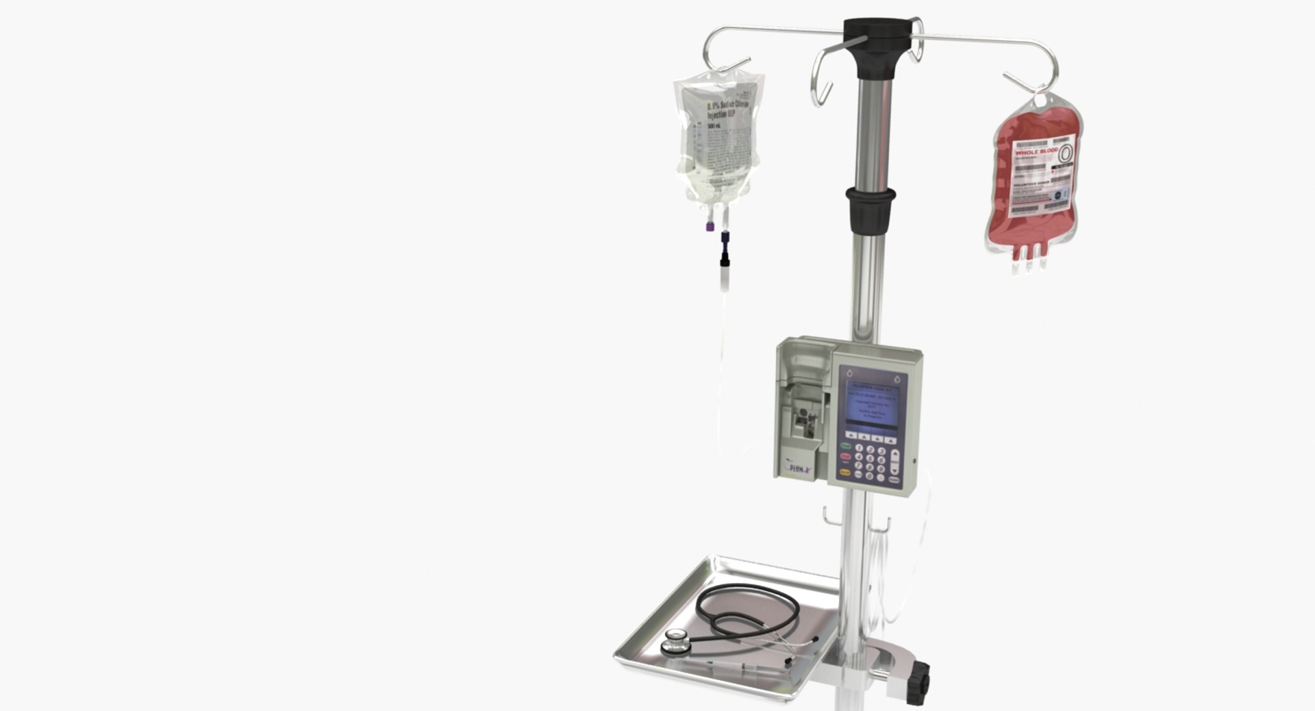 Dialysis iv stand syringe 3D model - TurboSquid 1510251