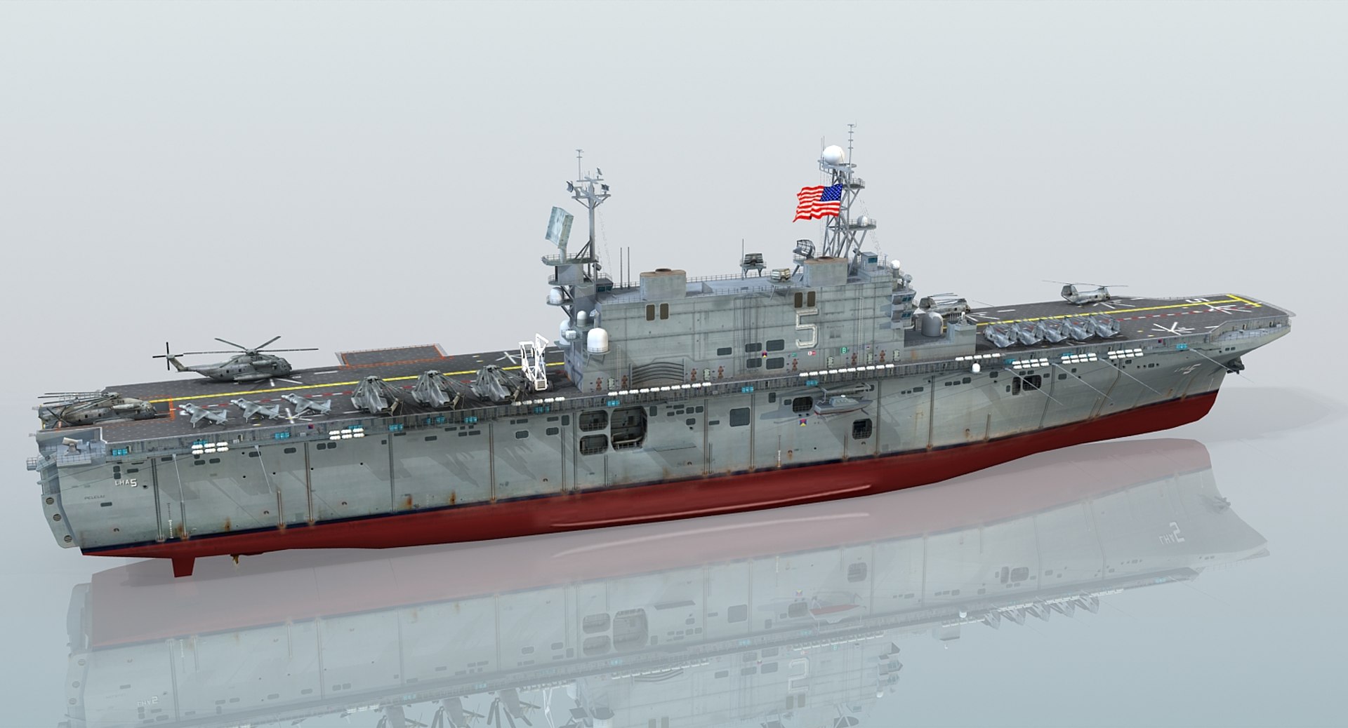 Uss Peleliu Lha-5 3d Model