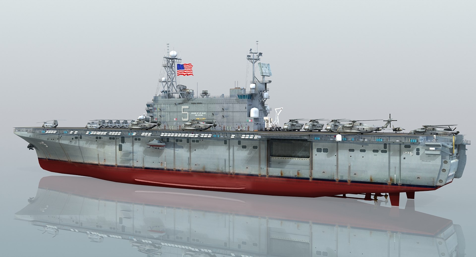Uss Peleliu Lha-5 3d Model