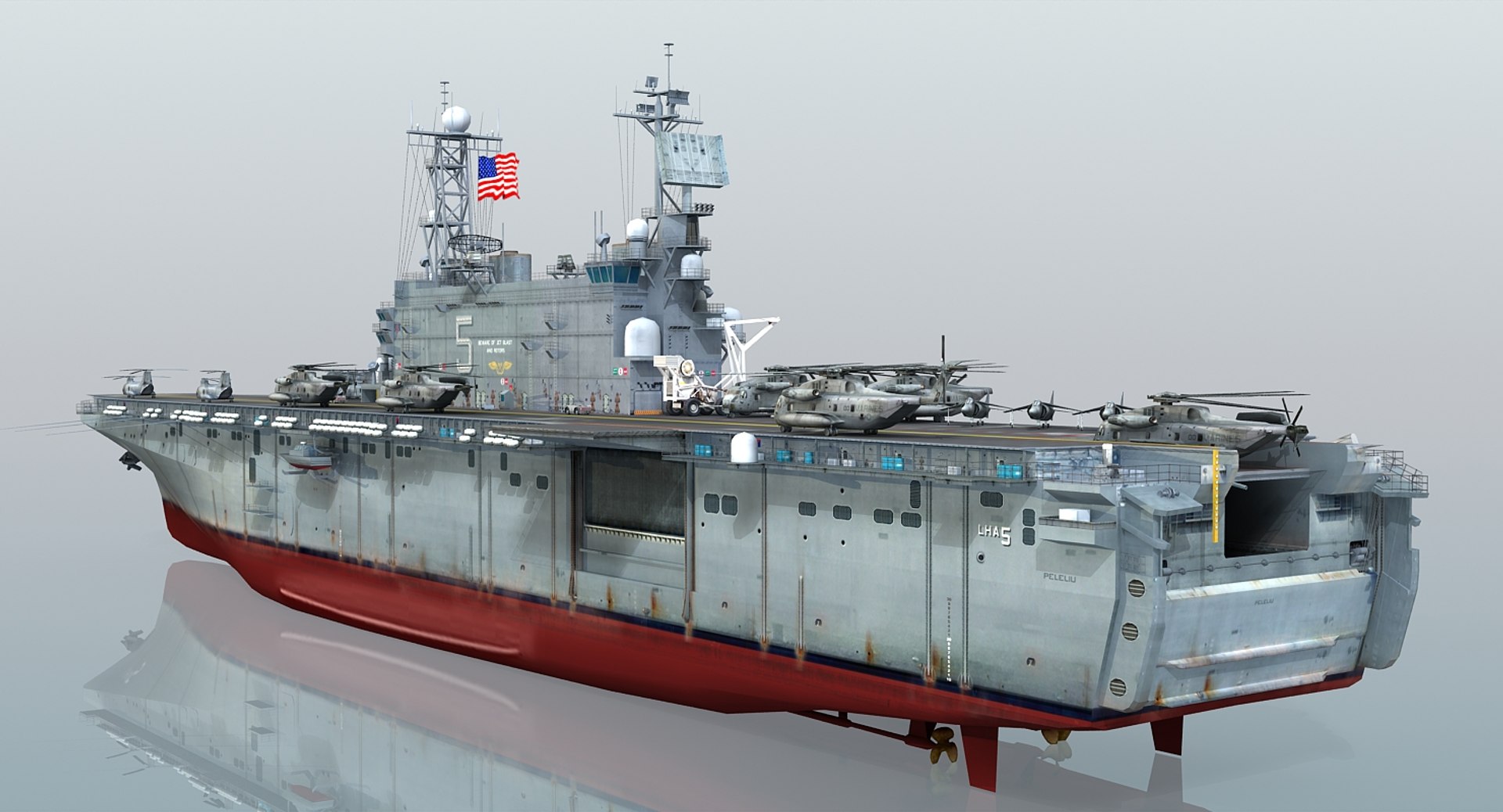 Uss Peleliu Lha-5 3d Model