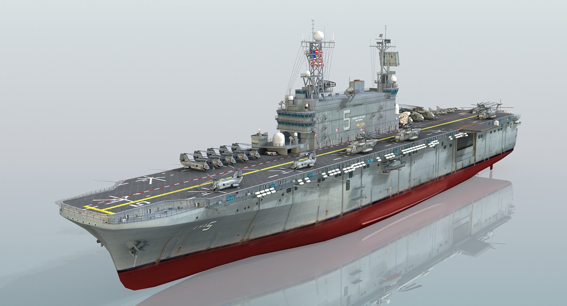 Uss Peleliu Lha-5 3d Model
