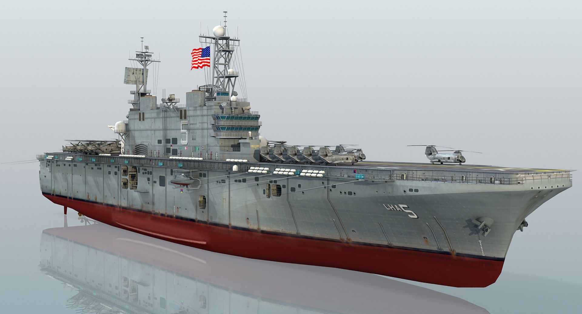 Uss Peleliu Lha-5 3d Model