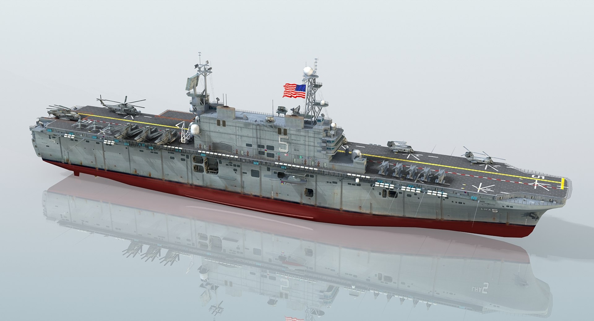 Uss Peleliu Lha-5 3d Model