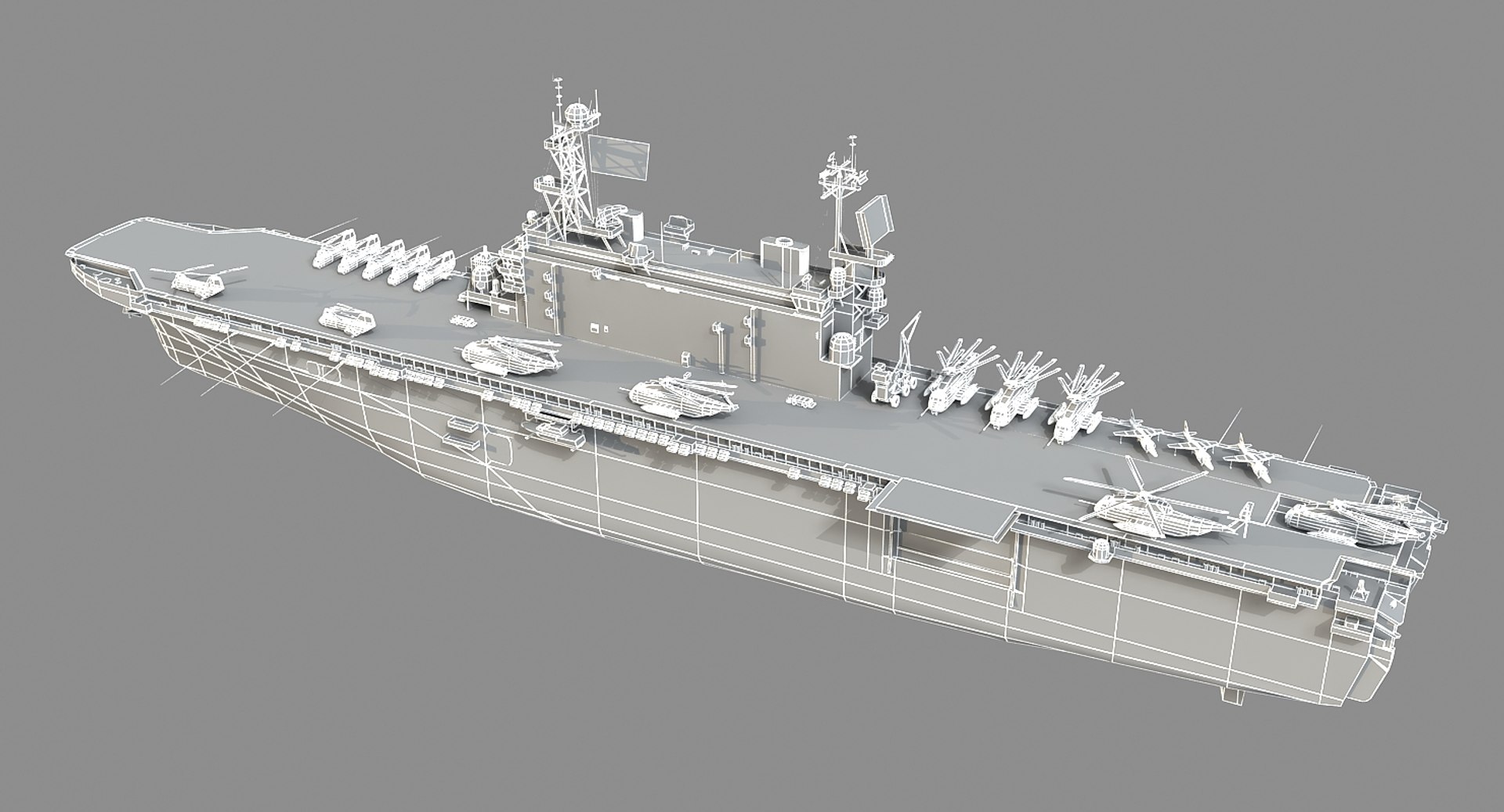 Uss Peleliu Lha-5 3d Model